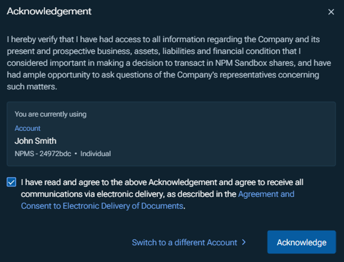 Order Entry - Tender Offer (Individual) – SecondMarket Support